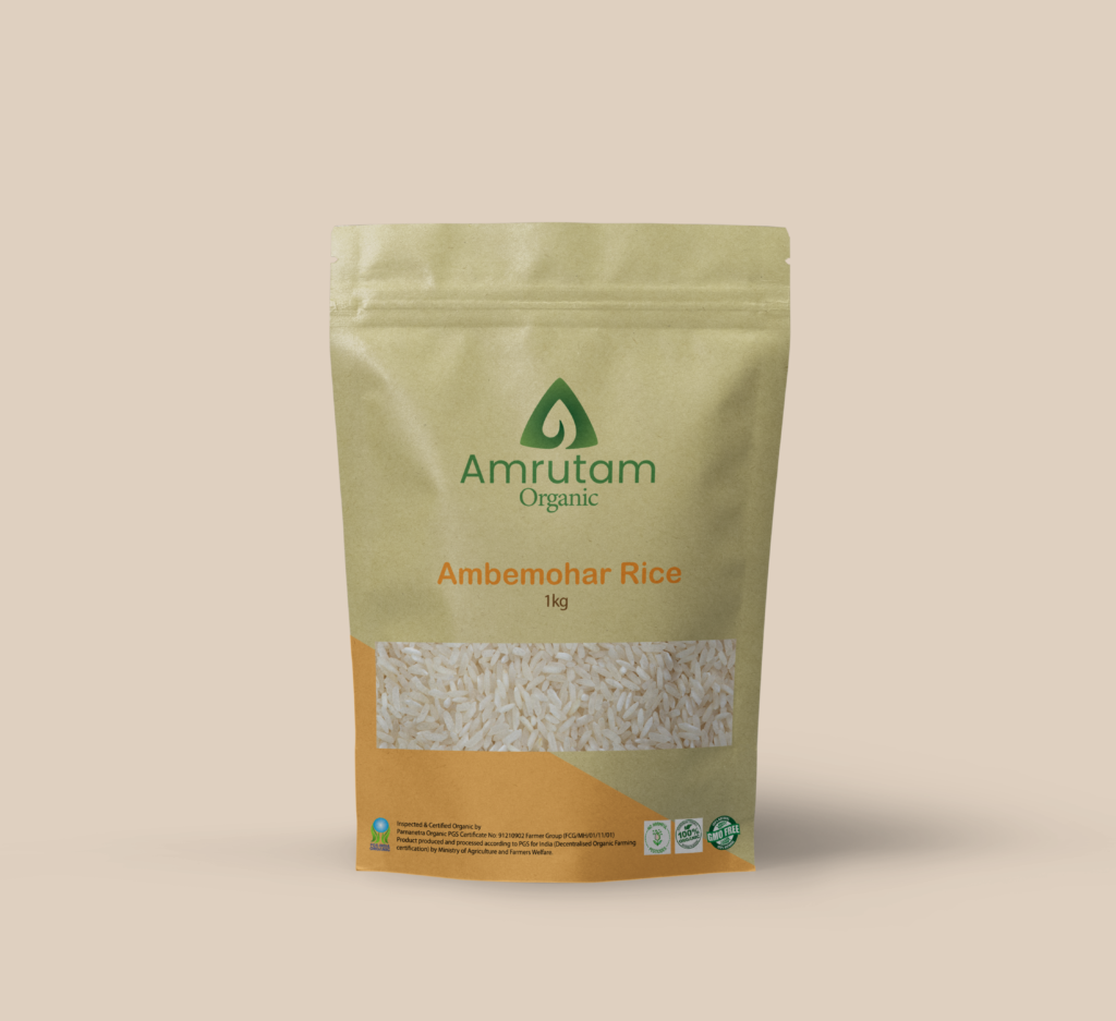 Buy Organic Ambemohar Rice Online at lowest price online- Amrutam Organic